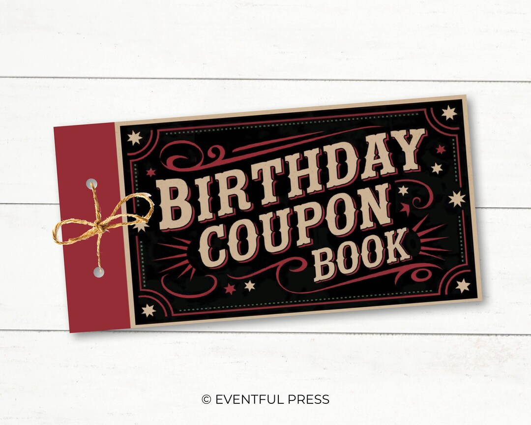 Personalized Birthday Coupon Book: Custom Vouchers Gift (PDF Pattern ...