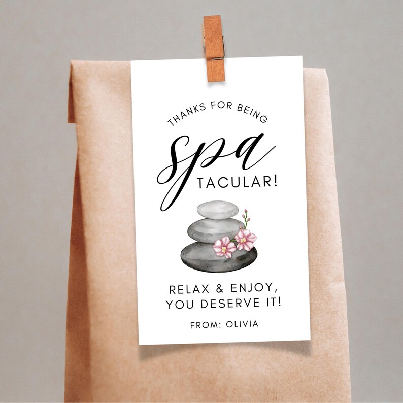 Spa-tacular Printable Gift Tags, Teacher Appreciation, Staff ...