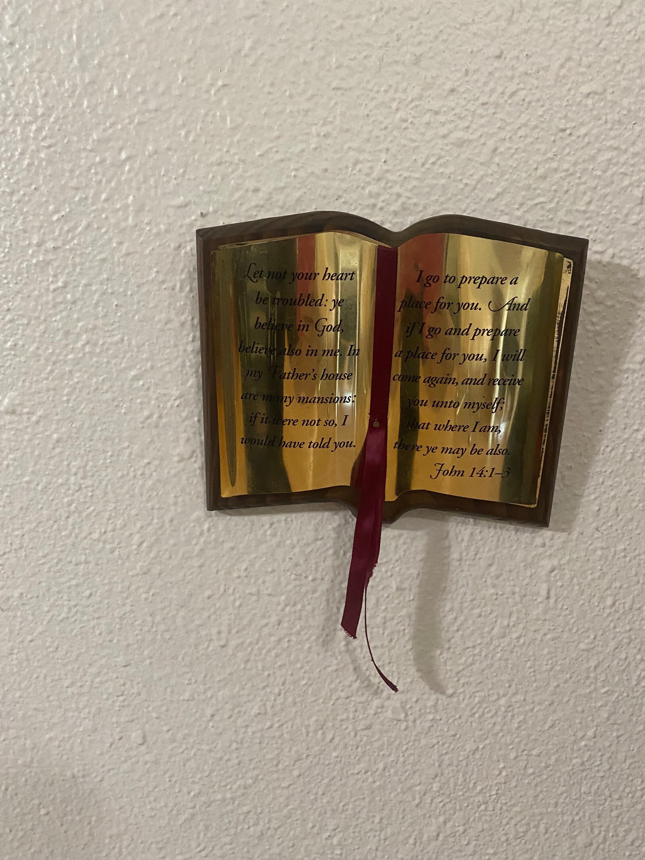 Vintage Brass Wall Hanging Scripture Wall Art Engraved Brass Wooden ...