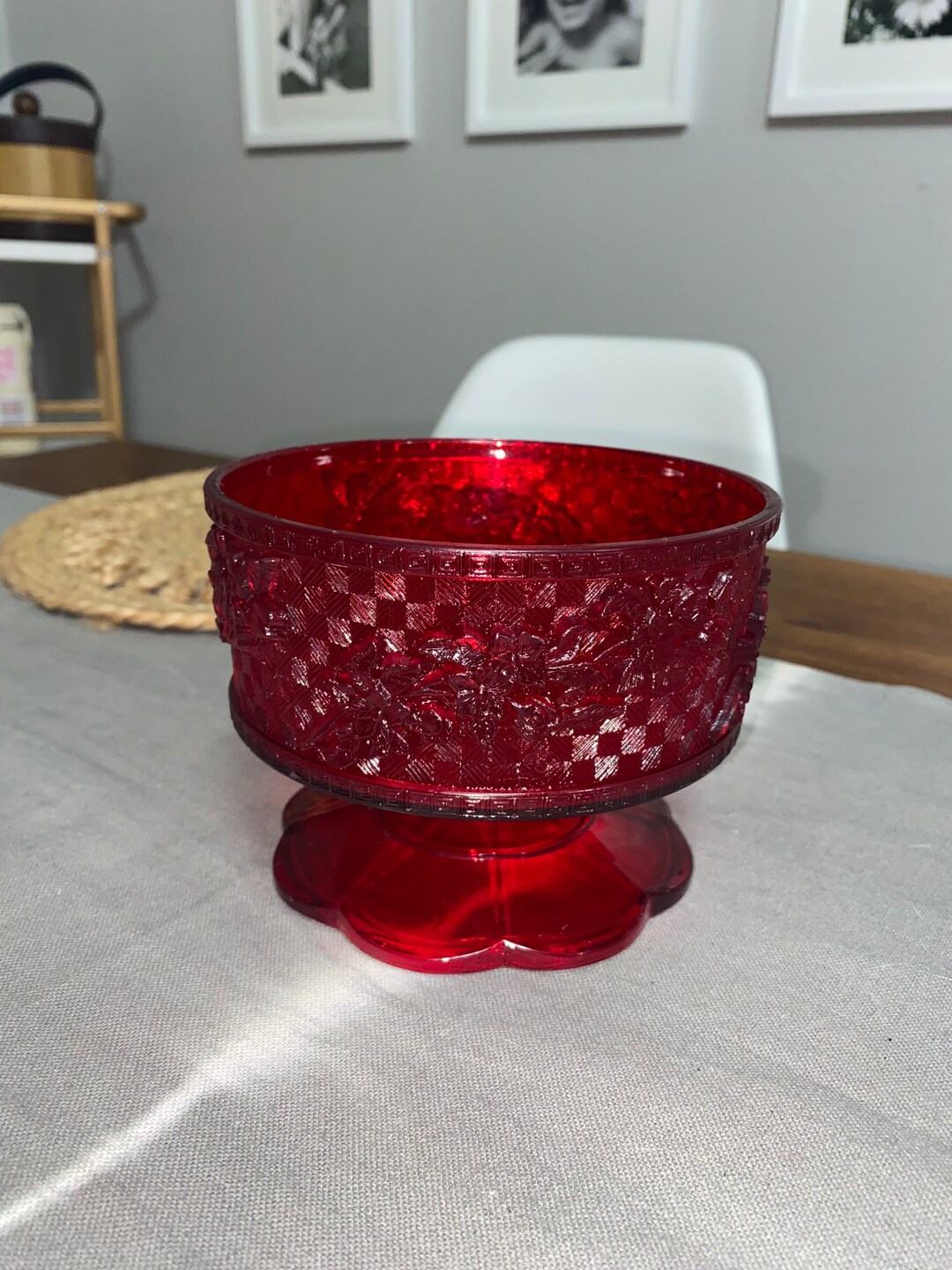 Vintage Red Regaline Dish Plastic Pedestal Fruit Bowl - Etsy