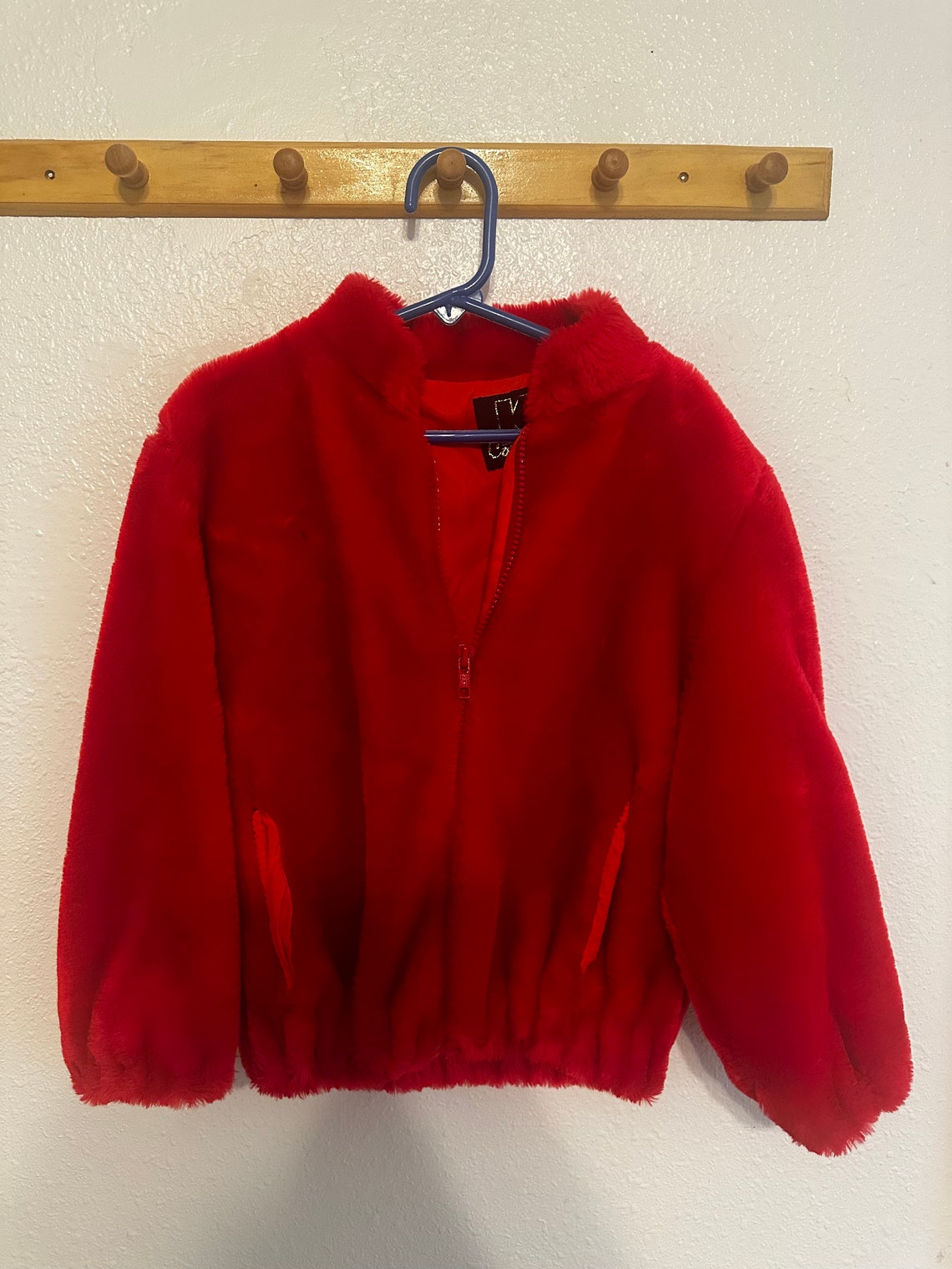 Vintage Girls Red Furry Jacket Kids Winter Coat Size 6 - Etsy