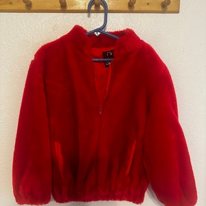 Vintage Girls Red Furry Jacket Kids Winter Coat Size 6 - Etsy