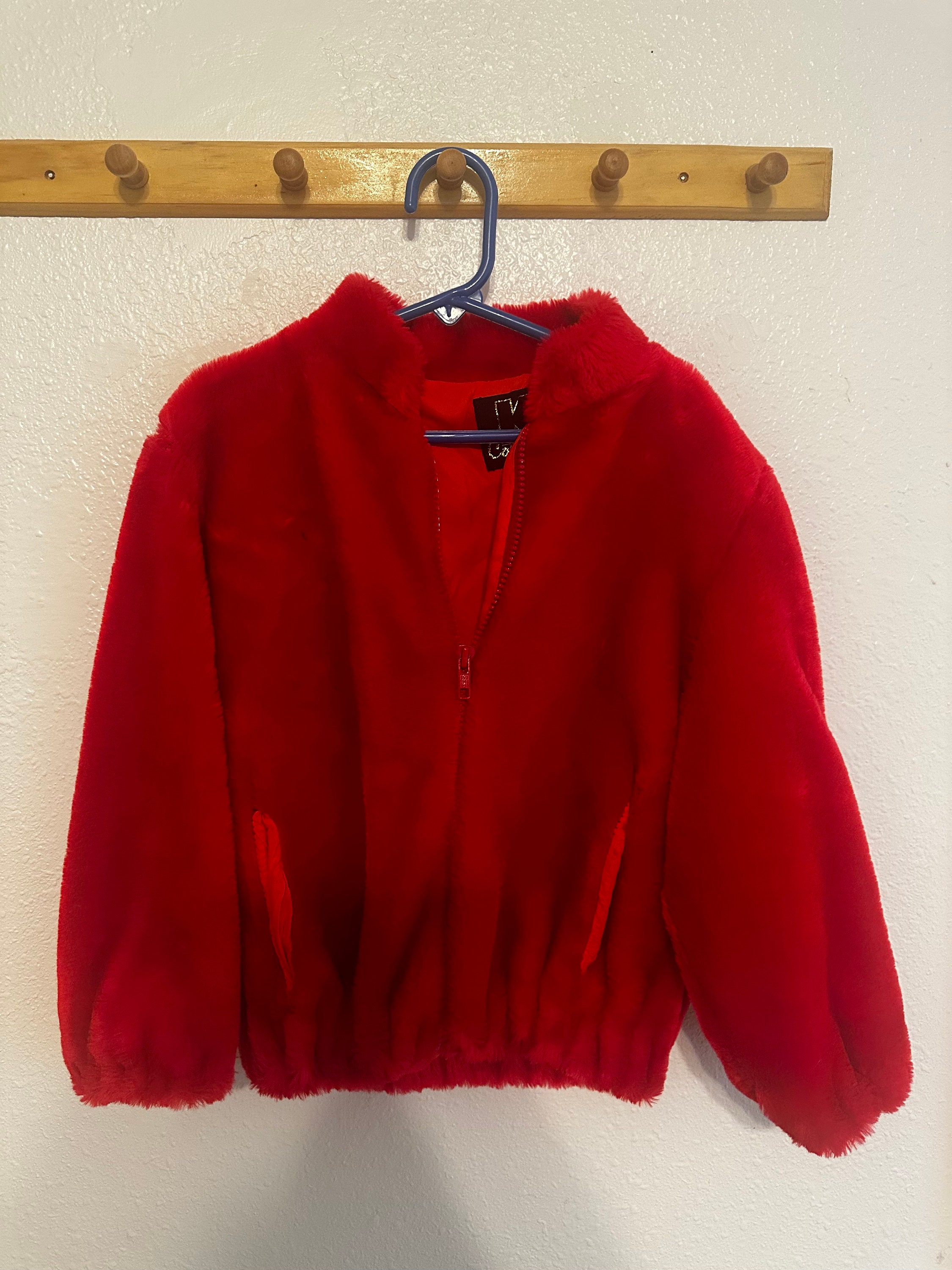 Vintage Girls Red Furry Jacket Kids Winter Coat Size 6 - Etsy