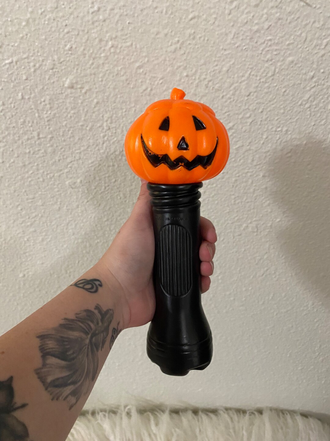 Vintage Jack O Lantern Blow Mold Flash Light Pumpkin Trick or Treat ...