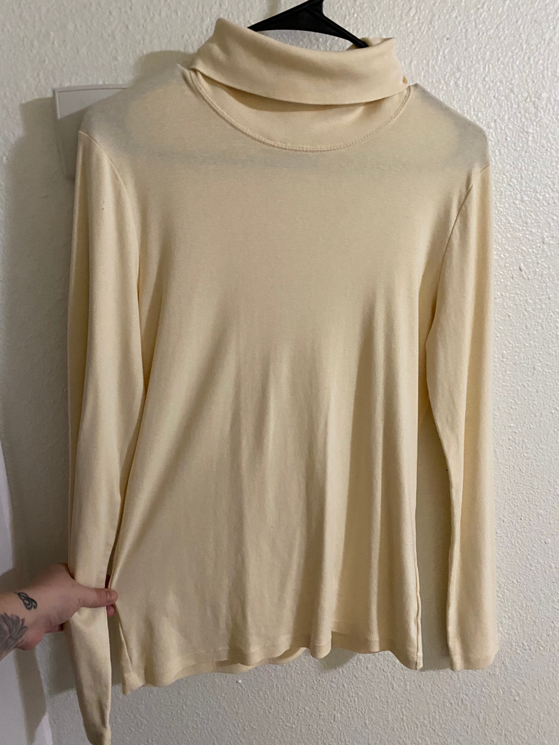 Vintage Cream Turtle Neck 1990s Fashion Shirt - Etsy
