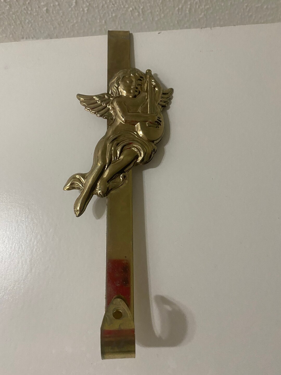Vintage Brass Angel Hook Wreath Door Hanger - Etsy