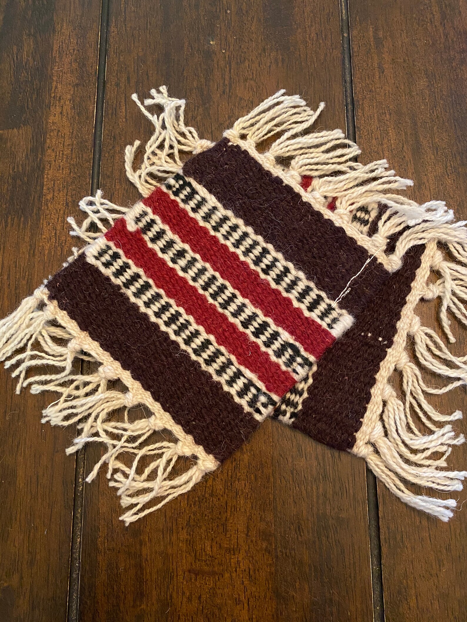 Southwestern 5x5 Handwoven Wool Coaster Set - Etsy