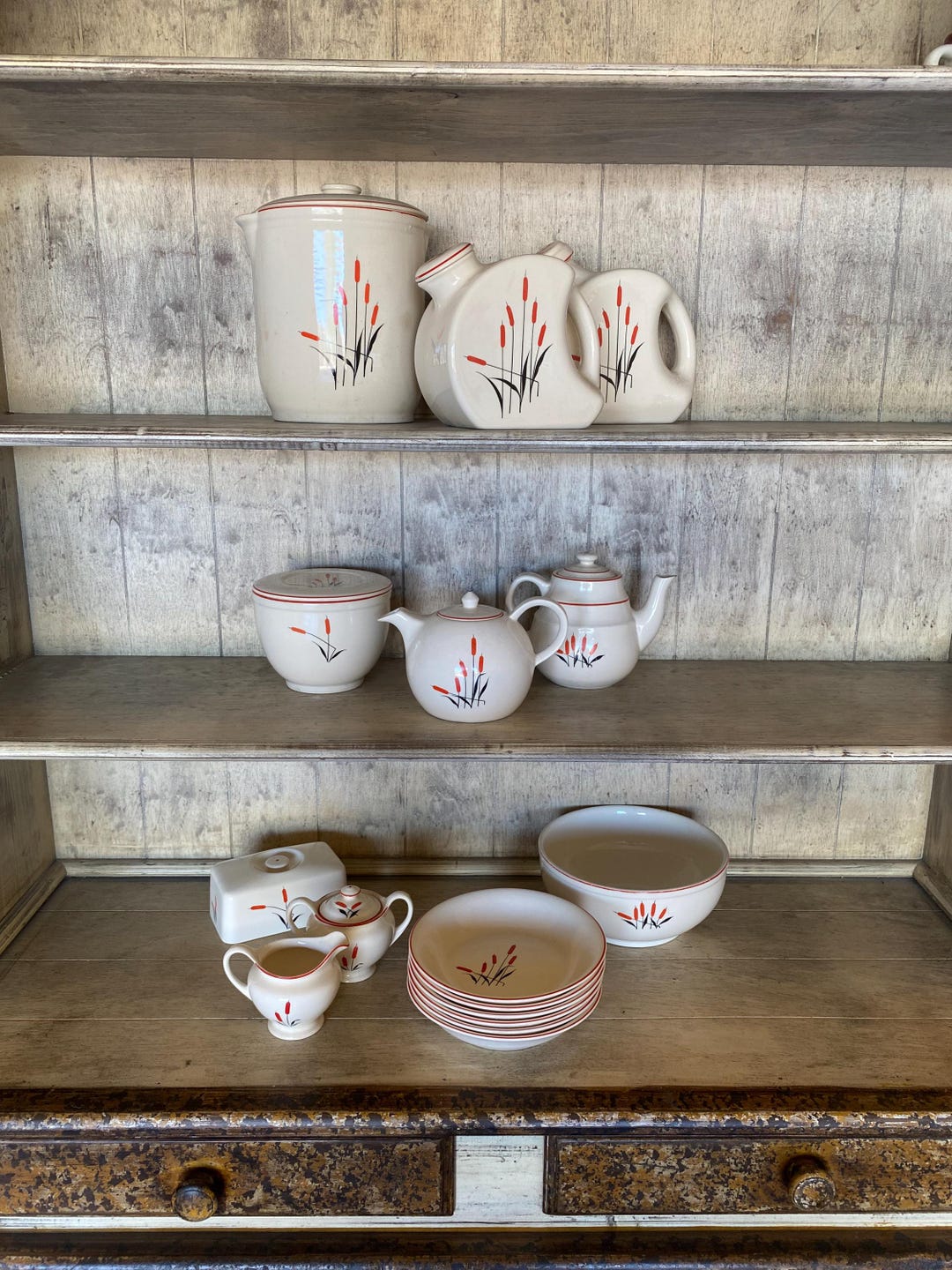 Vintage Sears Roebuck Universal Cambridge Assorted Cattail Teapot Dish ...