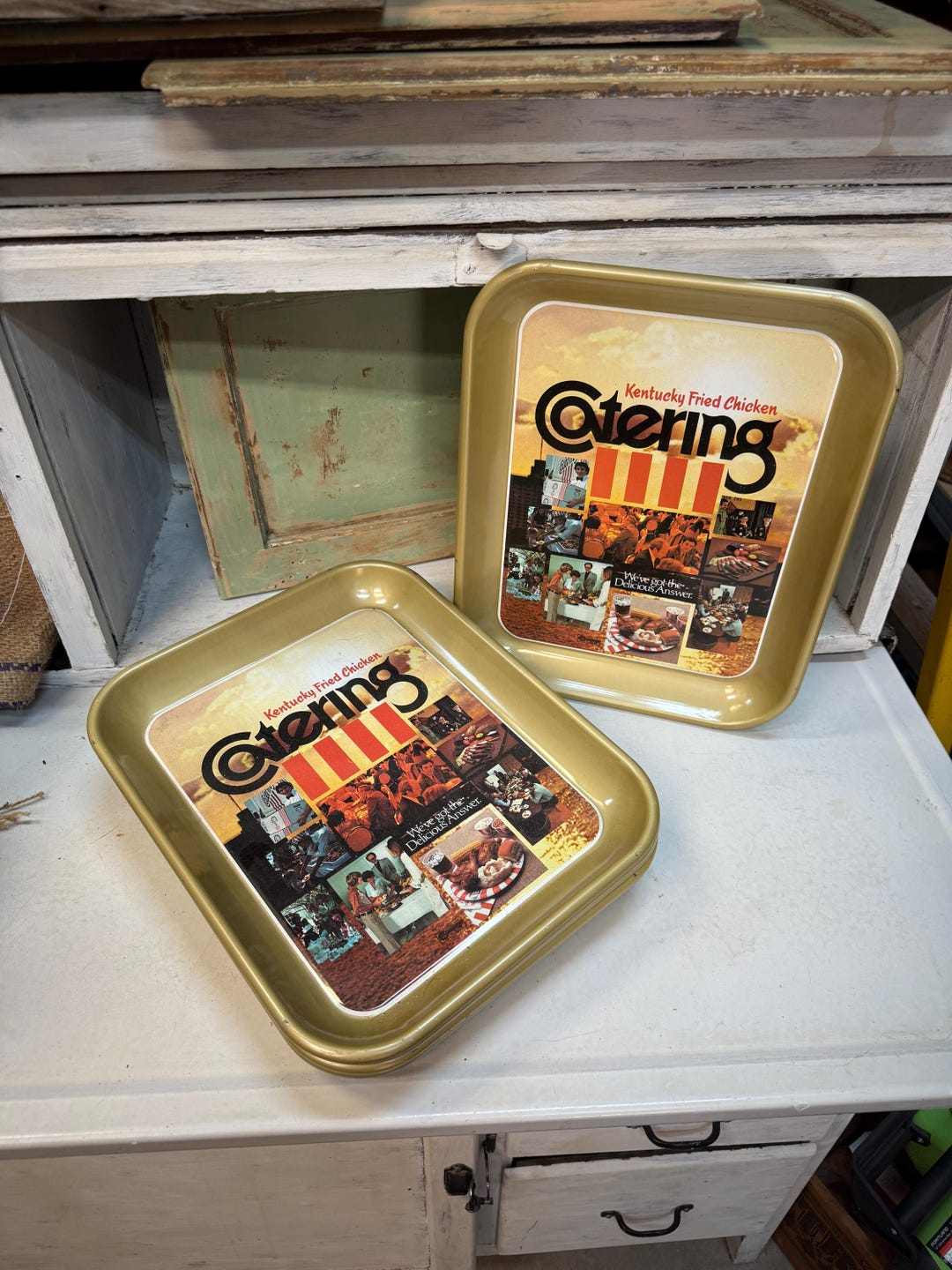 Vintage Rare Set of (8) KFC Kentucky Fried Chicken Catering Metal ...