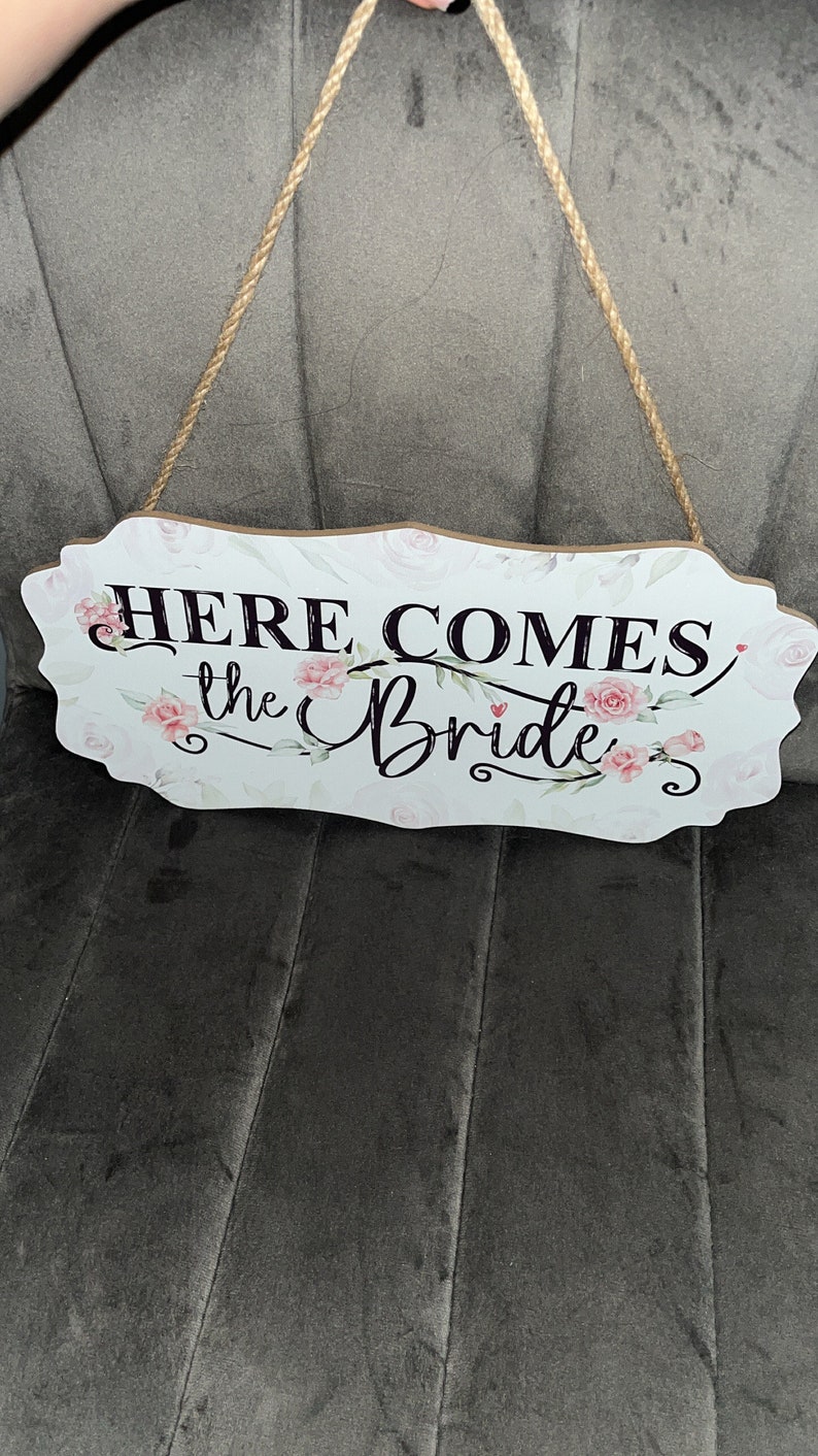 Here Comes the Bride Sign - Etsy