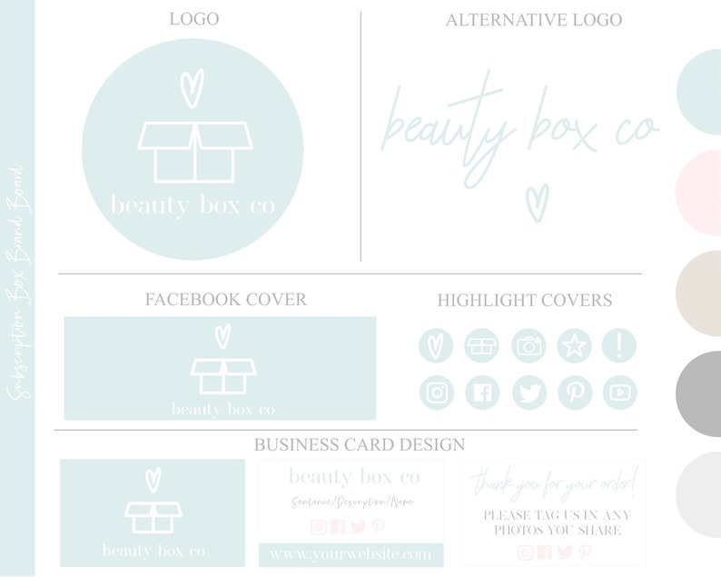 Subscription Box Business Design Package Branding Design, Premade Logo ...