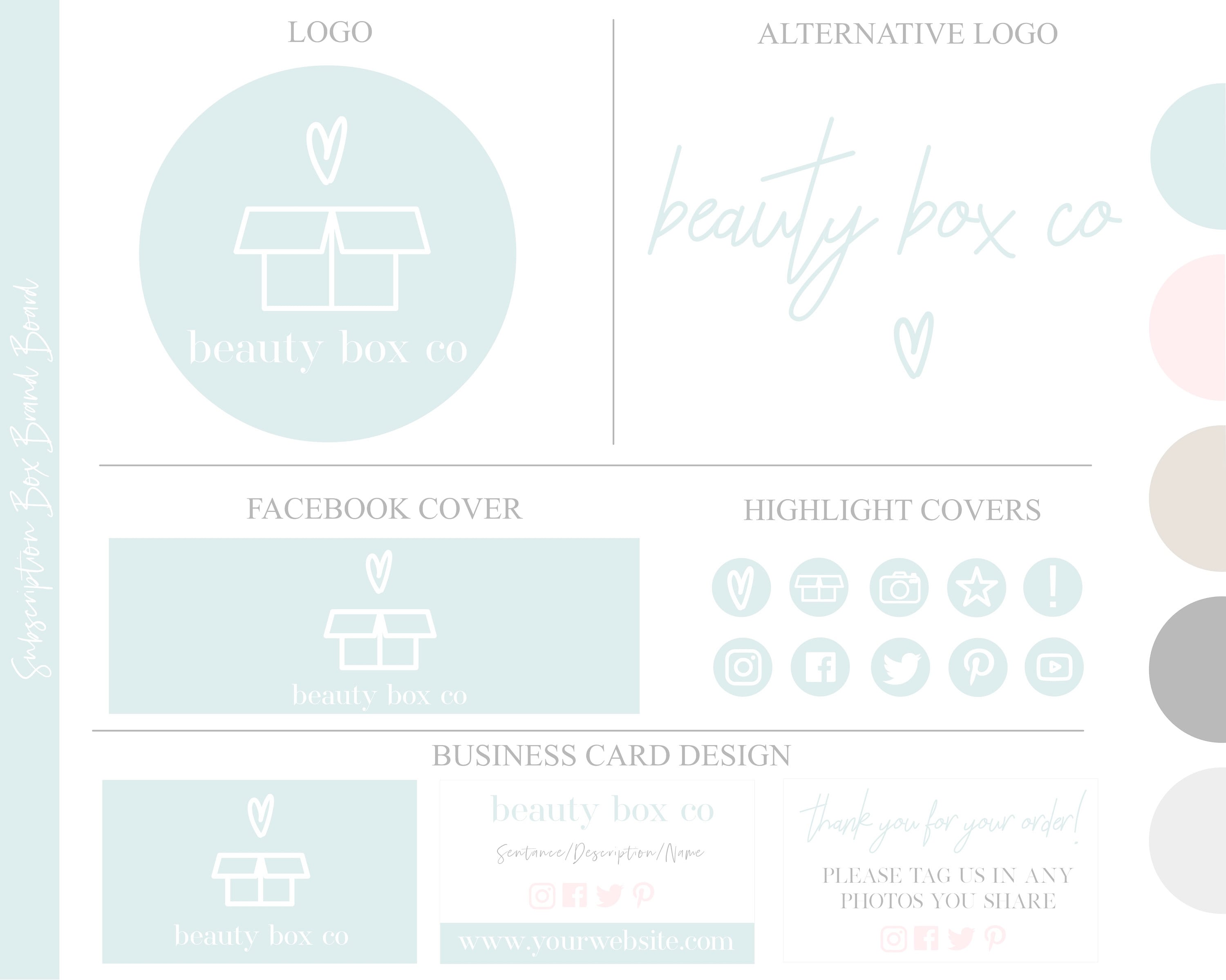 Subscription Box Business Design Package Branding Design, Premade Logo ...