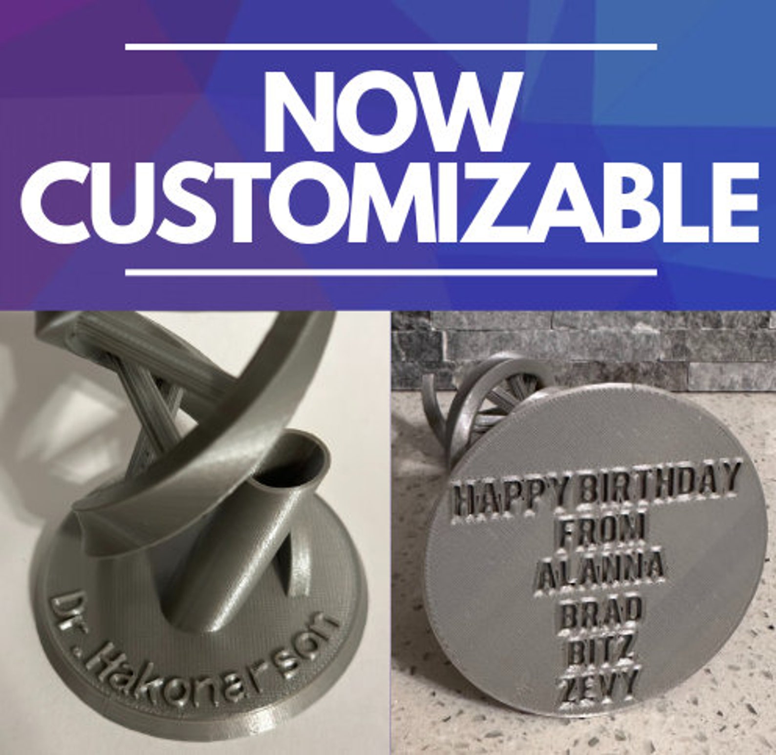 PERSONALIZED CUSTOM DNA Double Helix Pen Holder Biology - Etsy