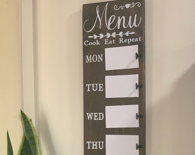 Menu Board Kitchen Decor Hanging Farmhouse Menu Weekly Menu | Etsy