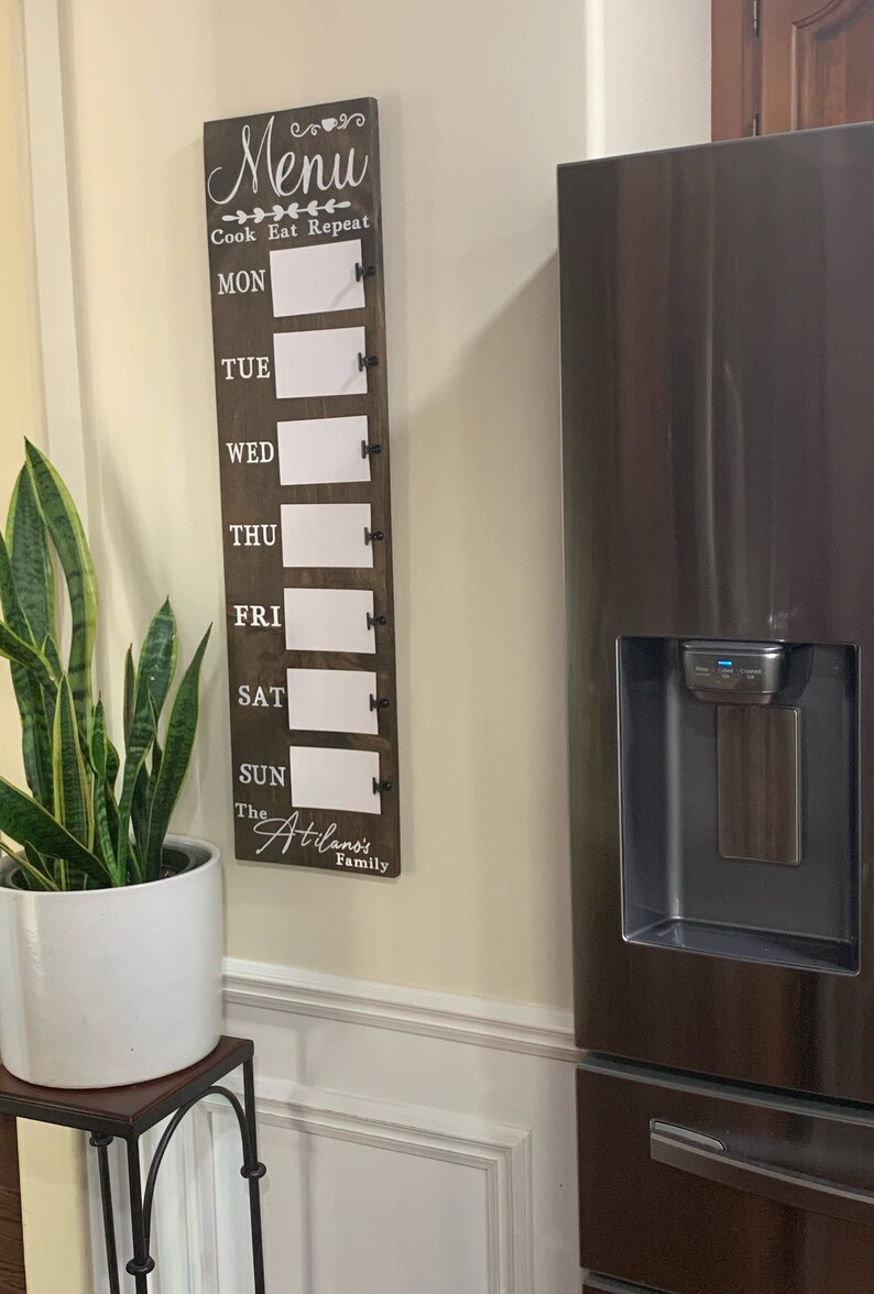 Menu Board Kitchen Decor Hanging Farmhouse Menu Weekly Menu | Etsy