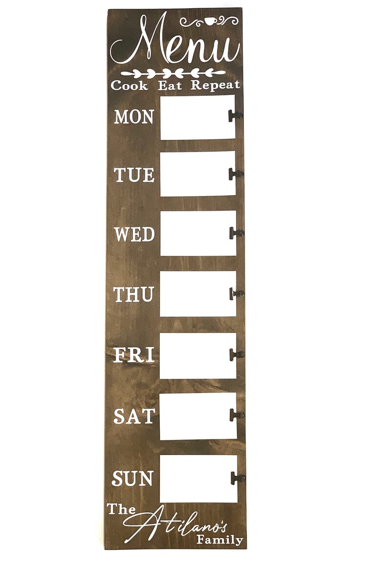 Menu Board Kitchen Decor Hanging Farmhouse Menu Weekly Menu | Etsy