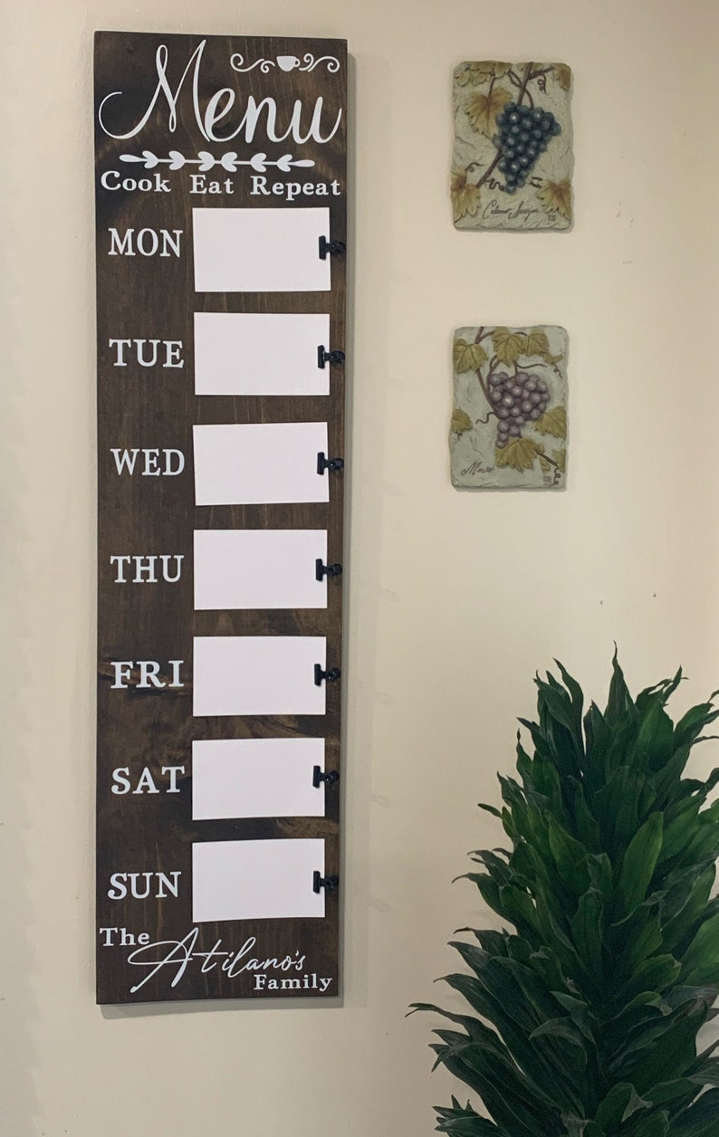Menu Board Kitchen Decor Hanging Farmhouse Menu Weekly Menu | Etsy