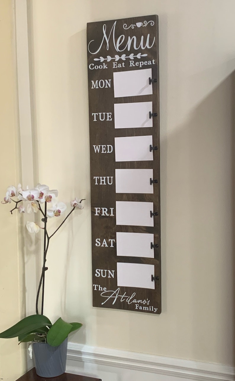 Menu Board Kitchen Decor Hanging Farmhouse Menu Weekly Menu | Etsy
