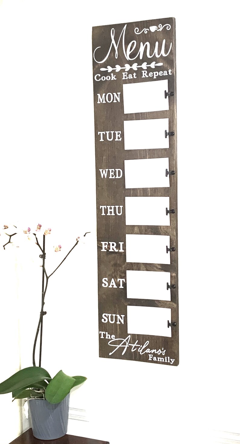 Menu Board Kitchen Decor Hanging Farmhouse Menu Weekly Menu | Etsy