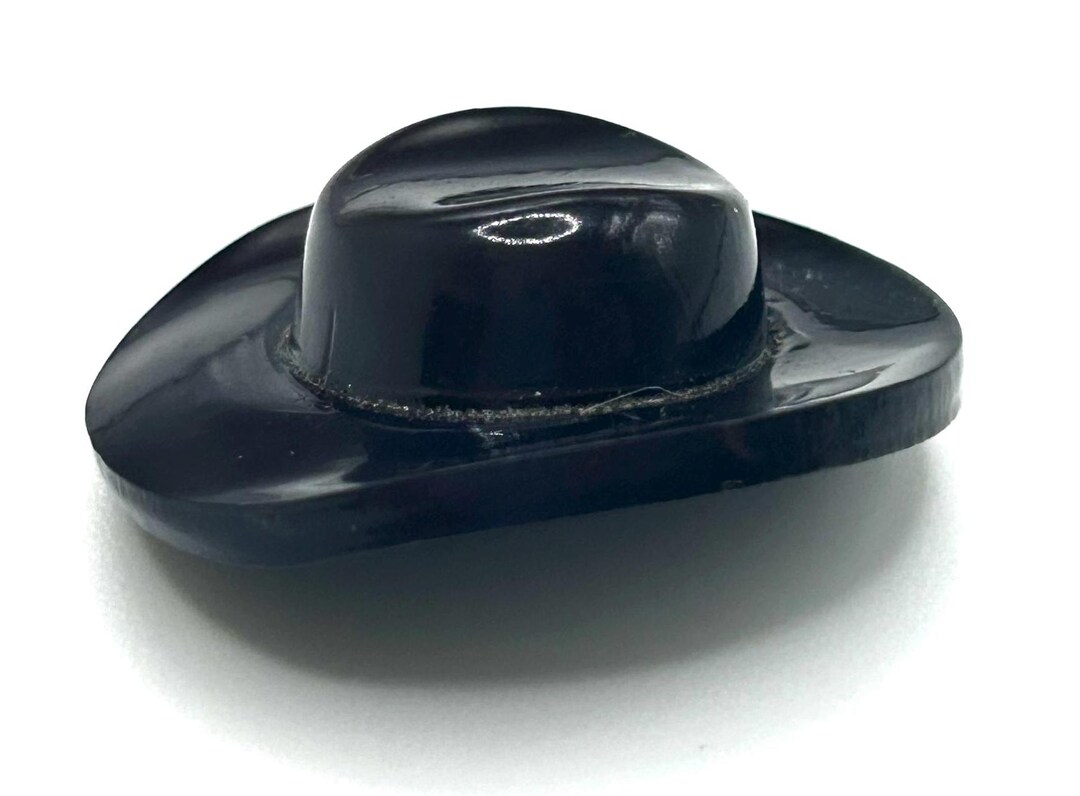 Vintage Realistic Button Black MARION WEEBER Cowboy Hat Goofies ...
