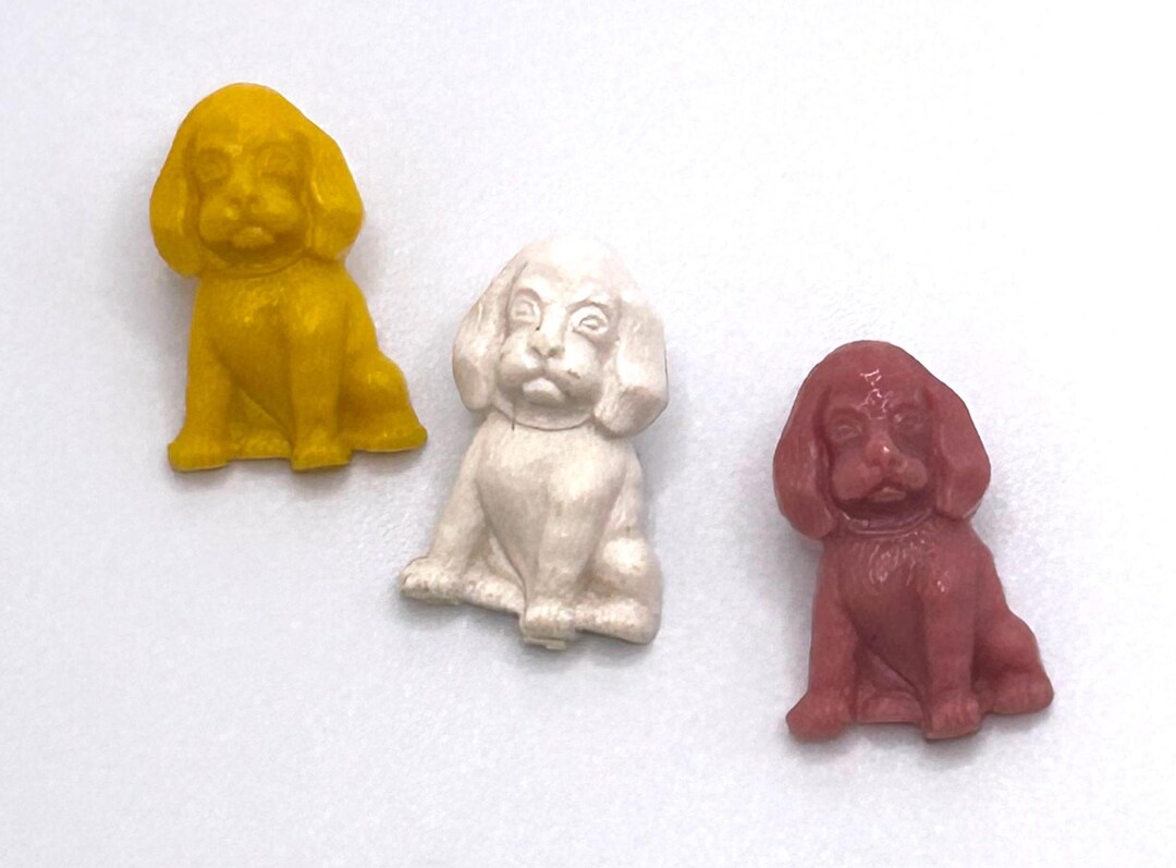 3 Vintage Realistic Buttons Prevue Spaniel Dog Goofies From the Dogs 1 ...