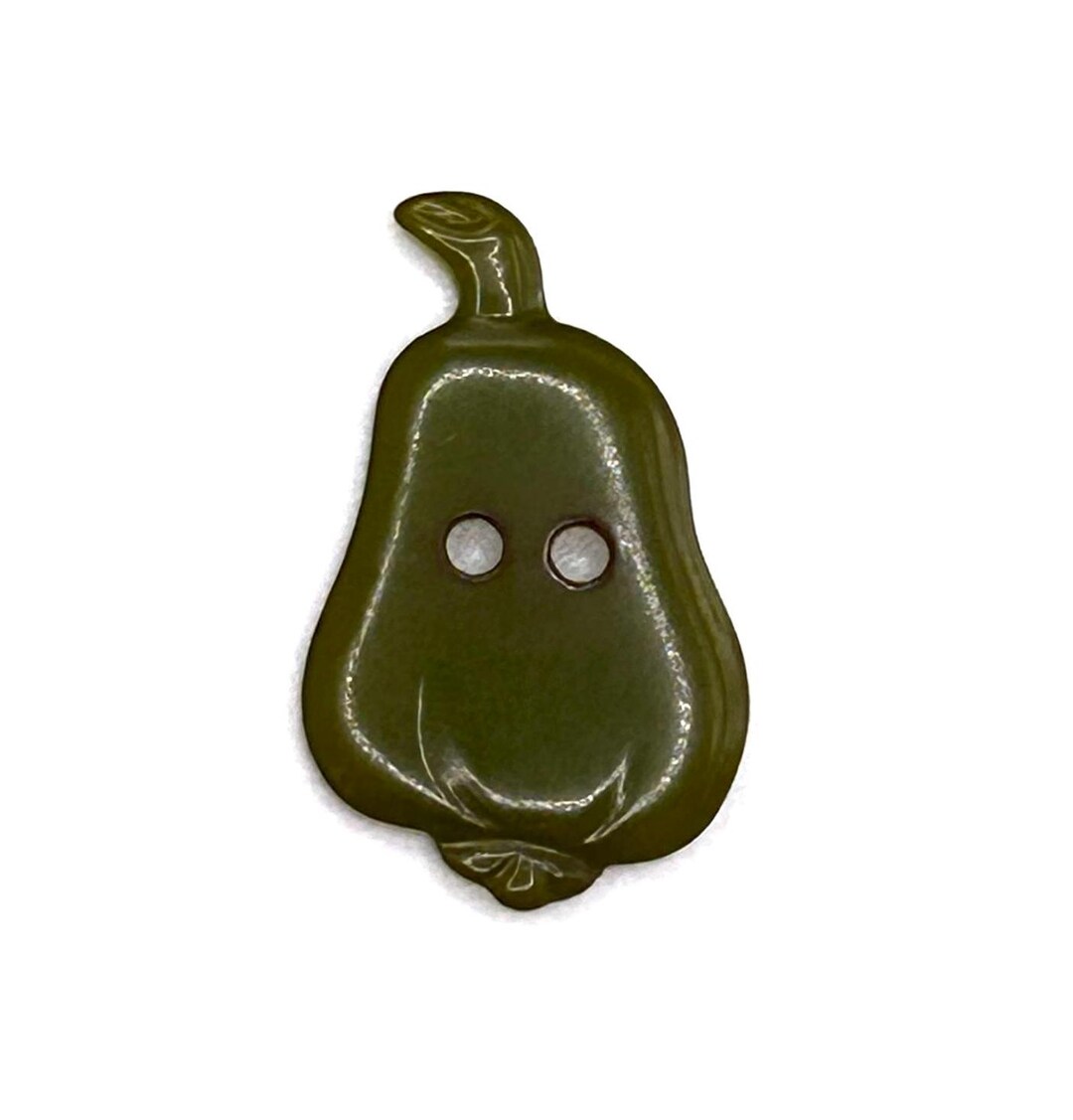 Vintage Realistic Buttons Green BAKELITE Apple Pear Fruit & Vegetables ...