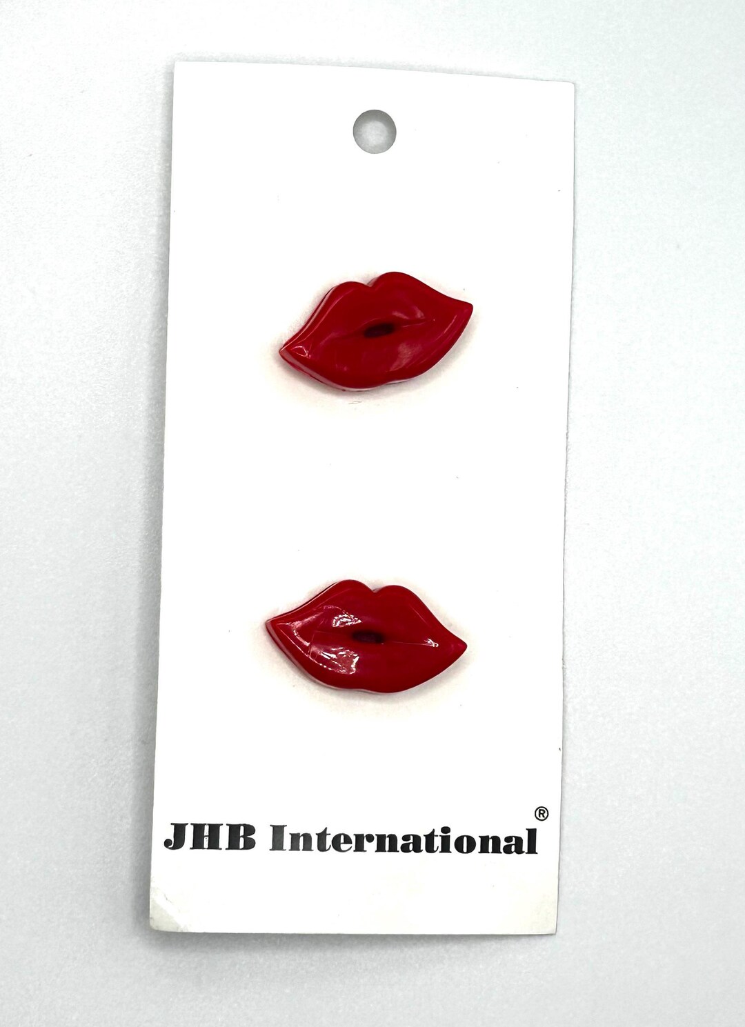 Vintage Realistic Buttons Lips Open on ORIGINAL CARD Goofies From JHB ...