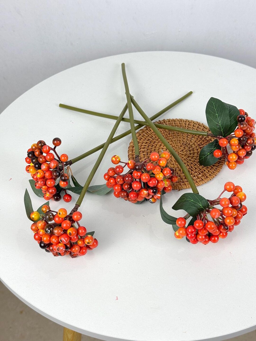 2/5/10 Artificial Red Berry Stems，fake Holly Berry ，faux Berry Fruits ...