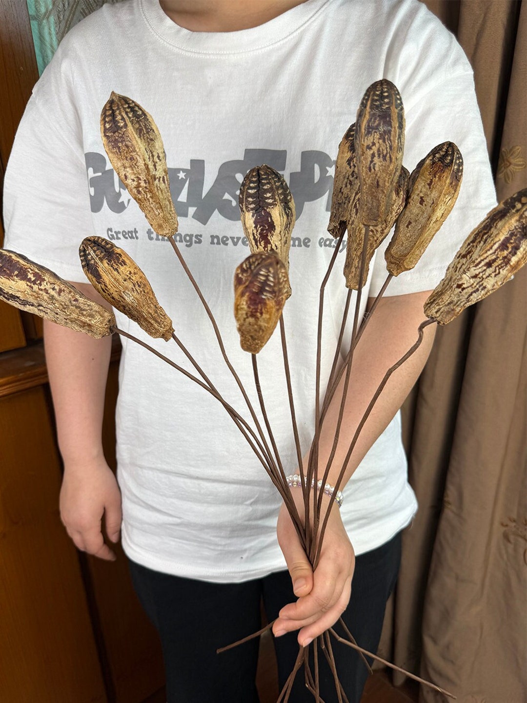 5\10 Stems Natural Pod With Stems，retro Tree Branch Pods，vase Filling ...