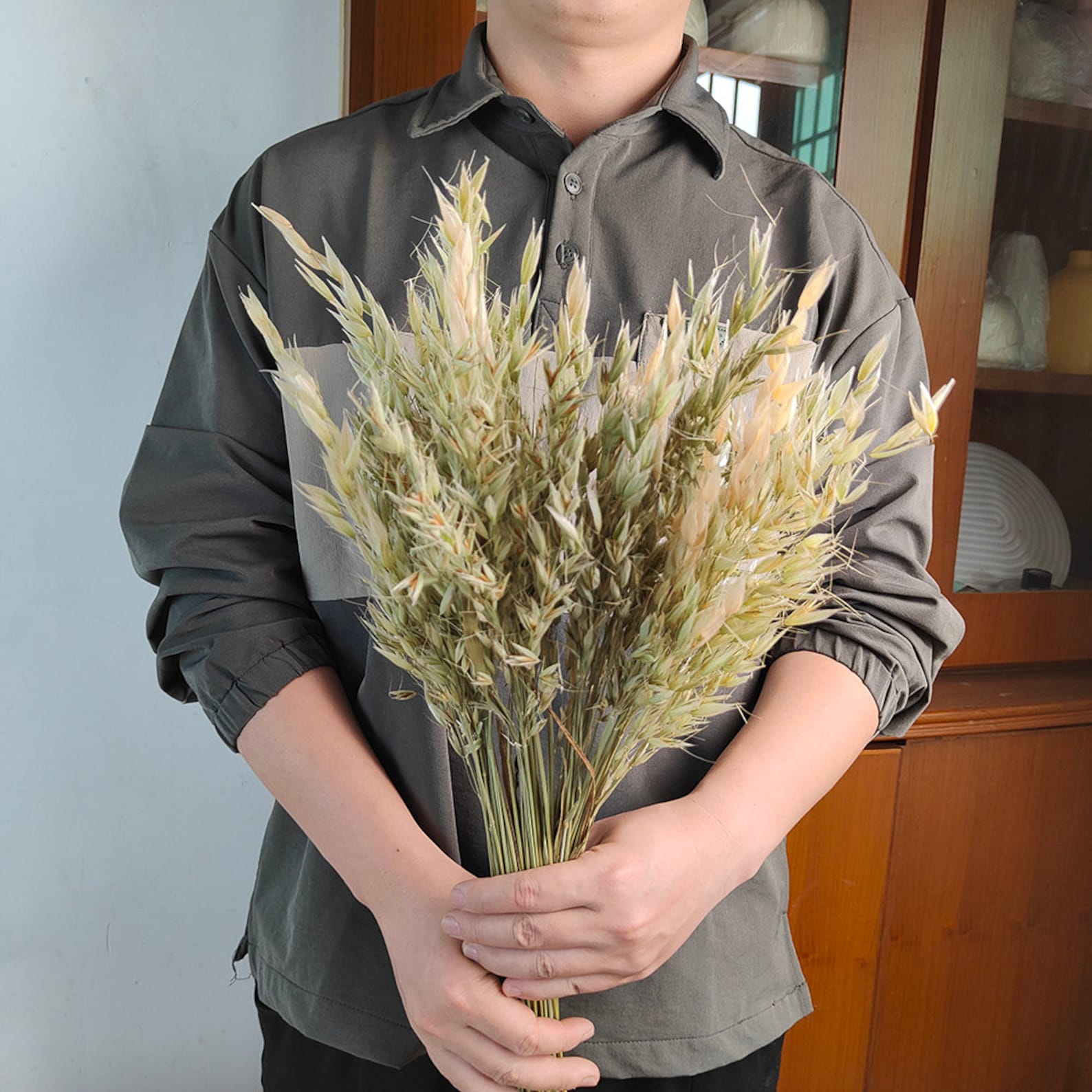 Natural Oat Grass Bunch，dried Oat Grass Bundle，50 Sticks Dried Flower ...