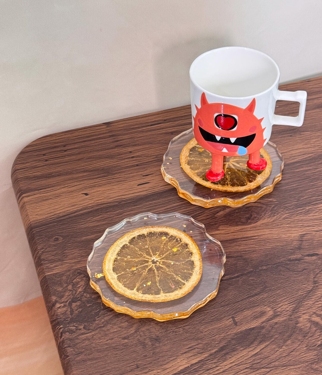 Resin Orange Silce Coasters，handamde Resin Coasters，fruit Slices ...