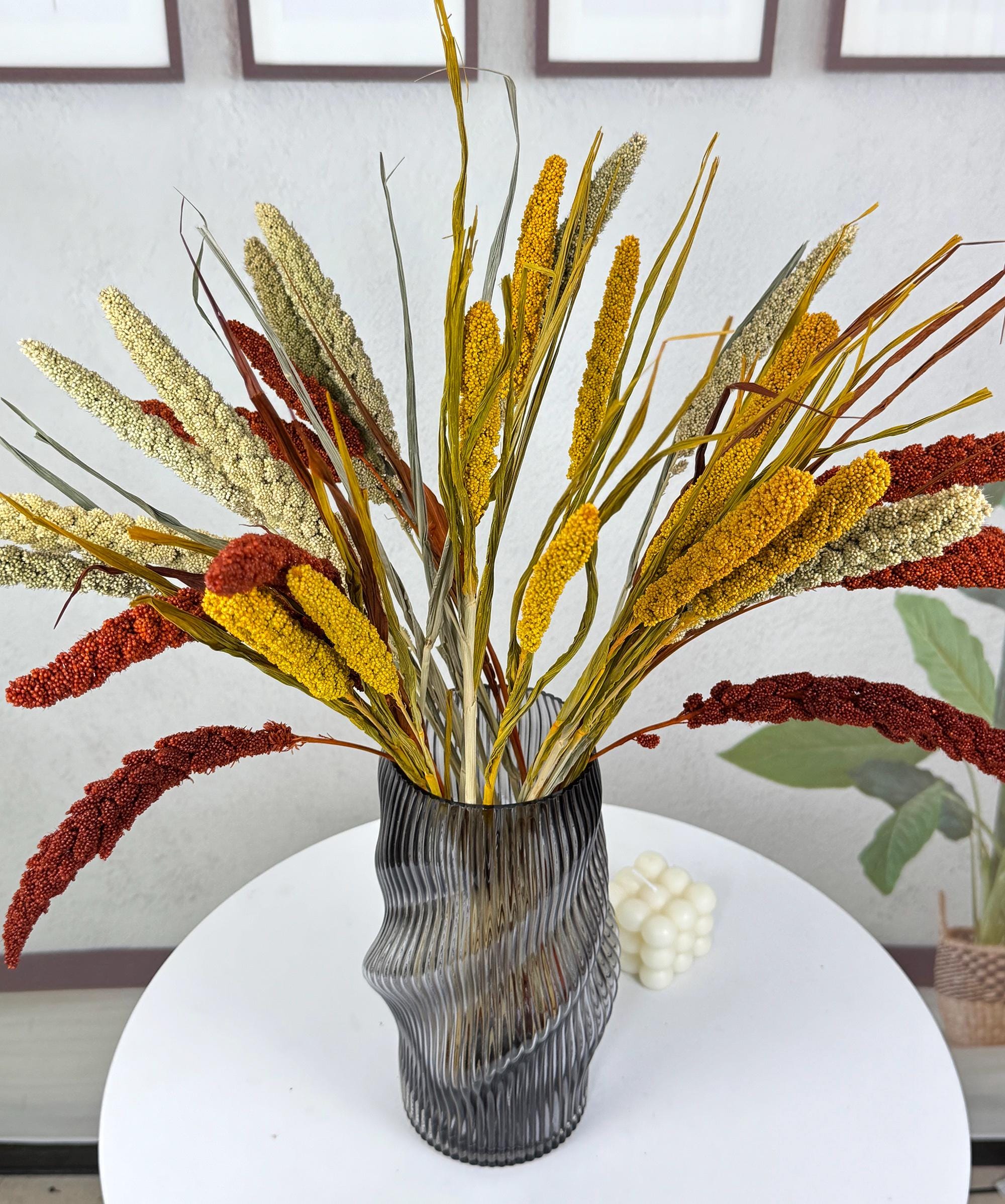10 Stems Natural Millet Branches，millet Grain，flowers Arrangement，diy ...