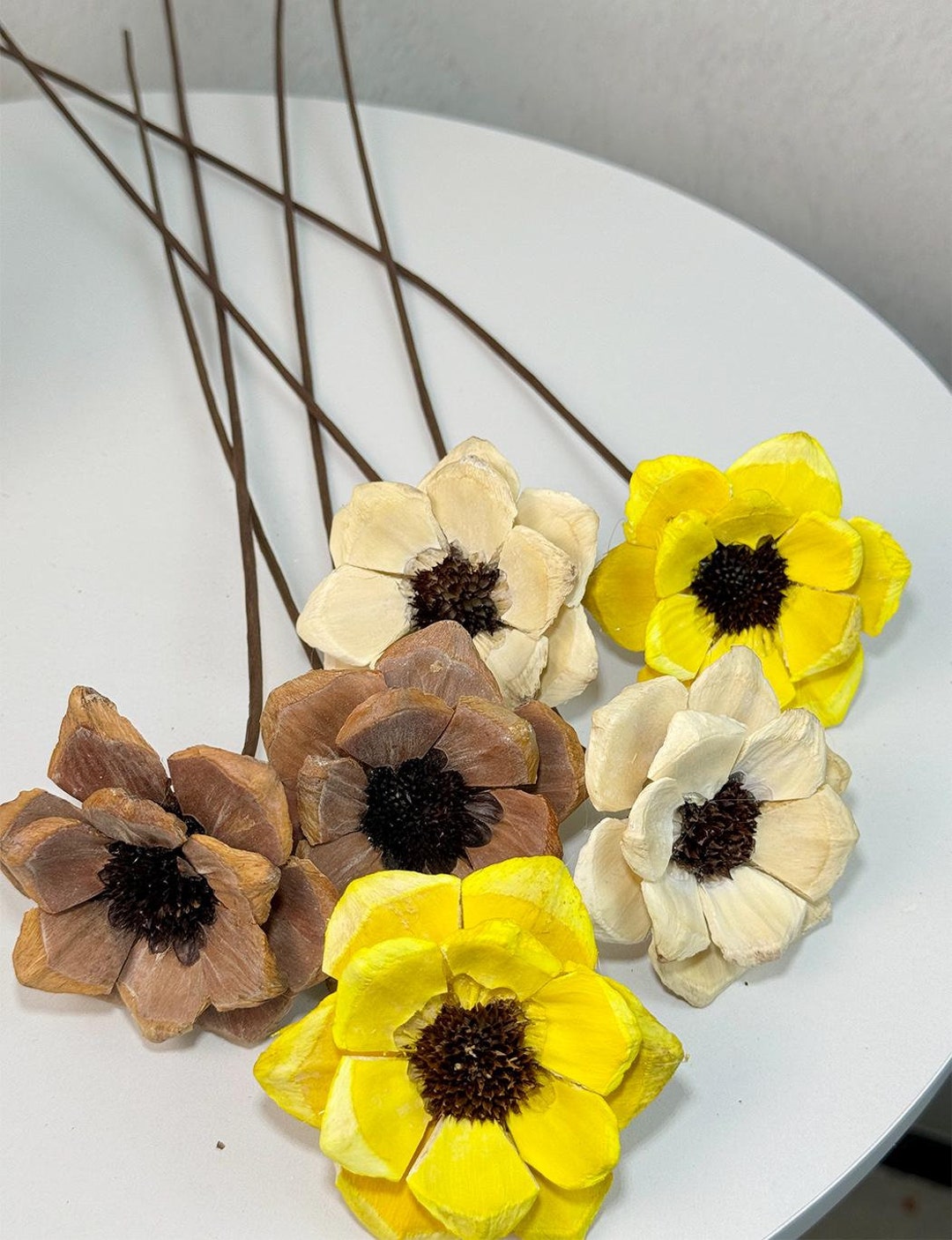 Handmade Wood Flower Stems , Artificial Flower ,dry Flower for Vase ...