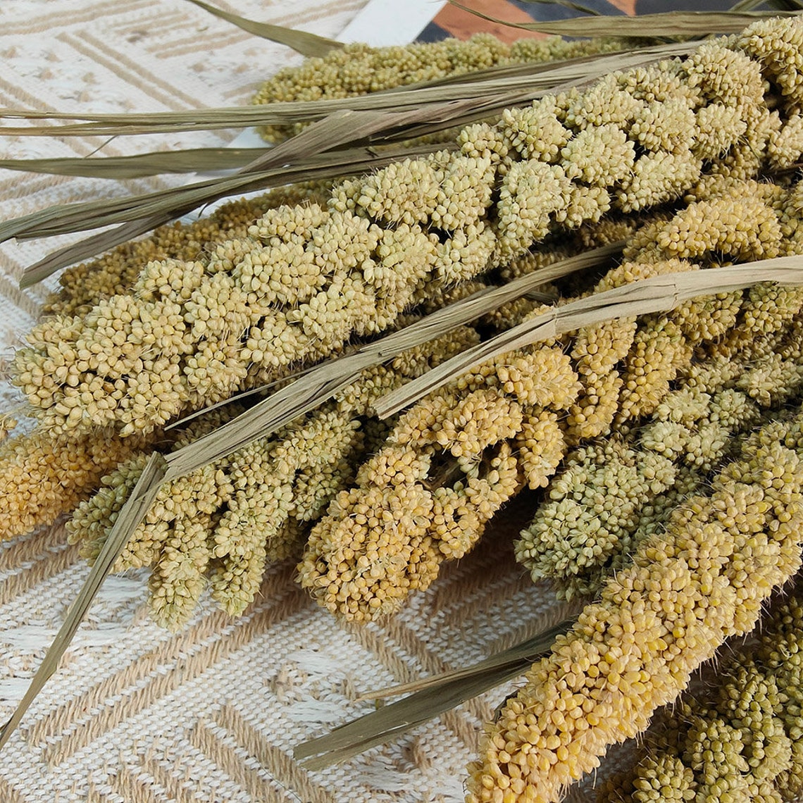 10 Stems Natural Millet Branches，millet Grain，flowers Arrangement，diy ...