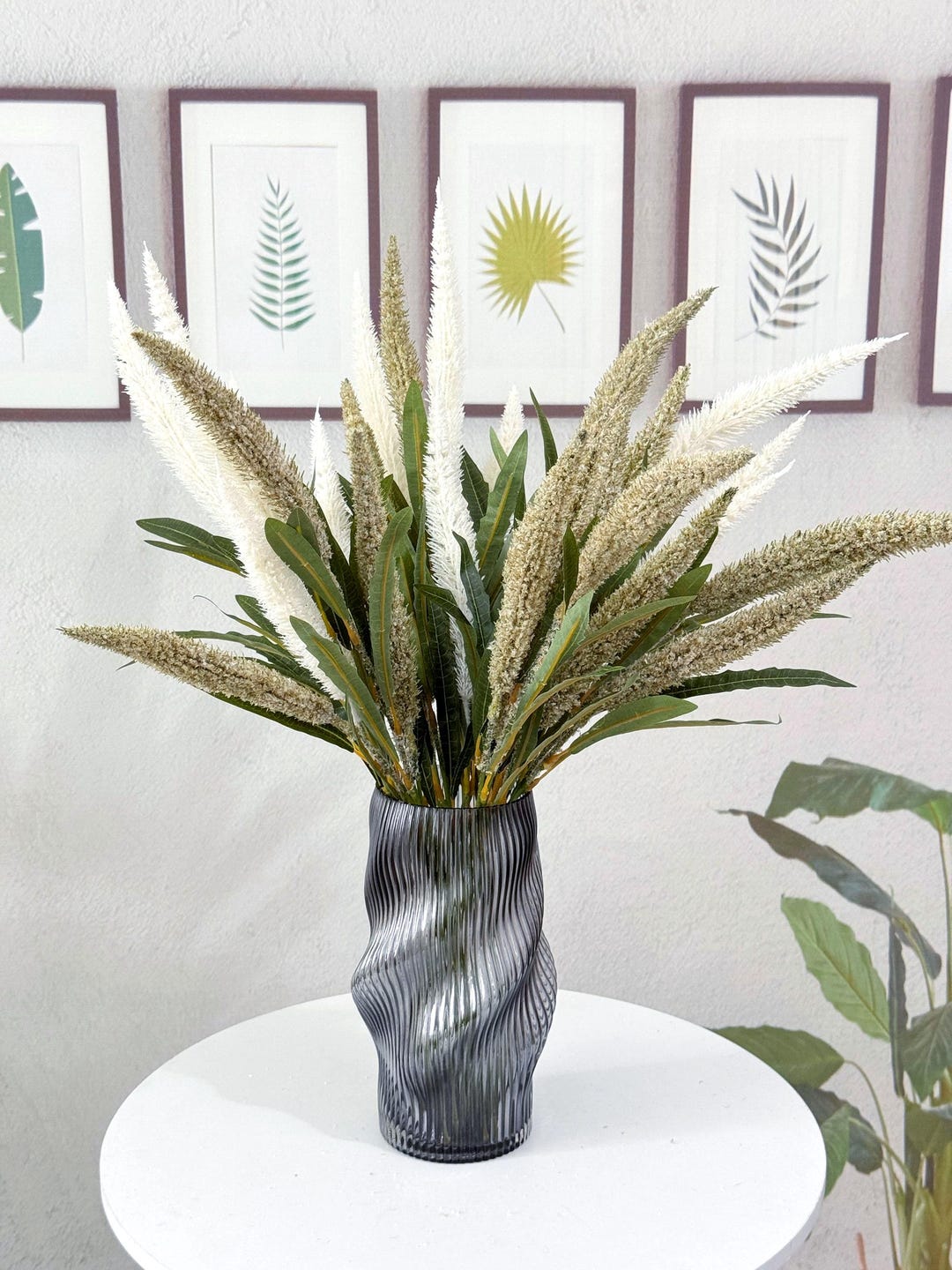 Faux Foxtail Grass ，artificial Pant，flower Arrangement，diy Floral Supply， Flower for Vase ...