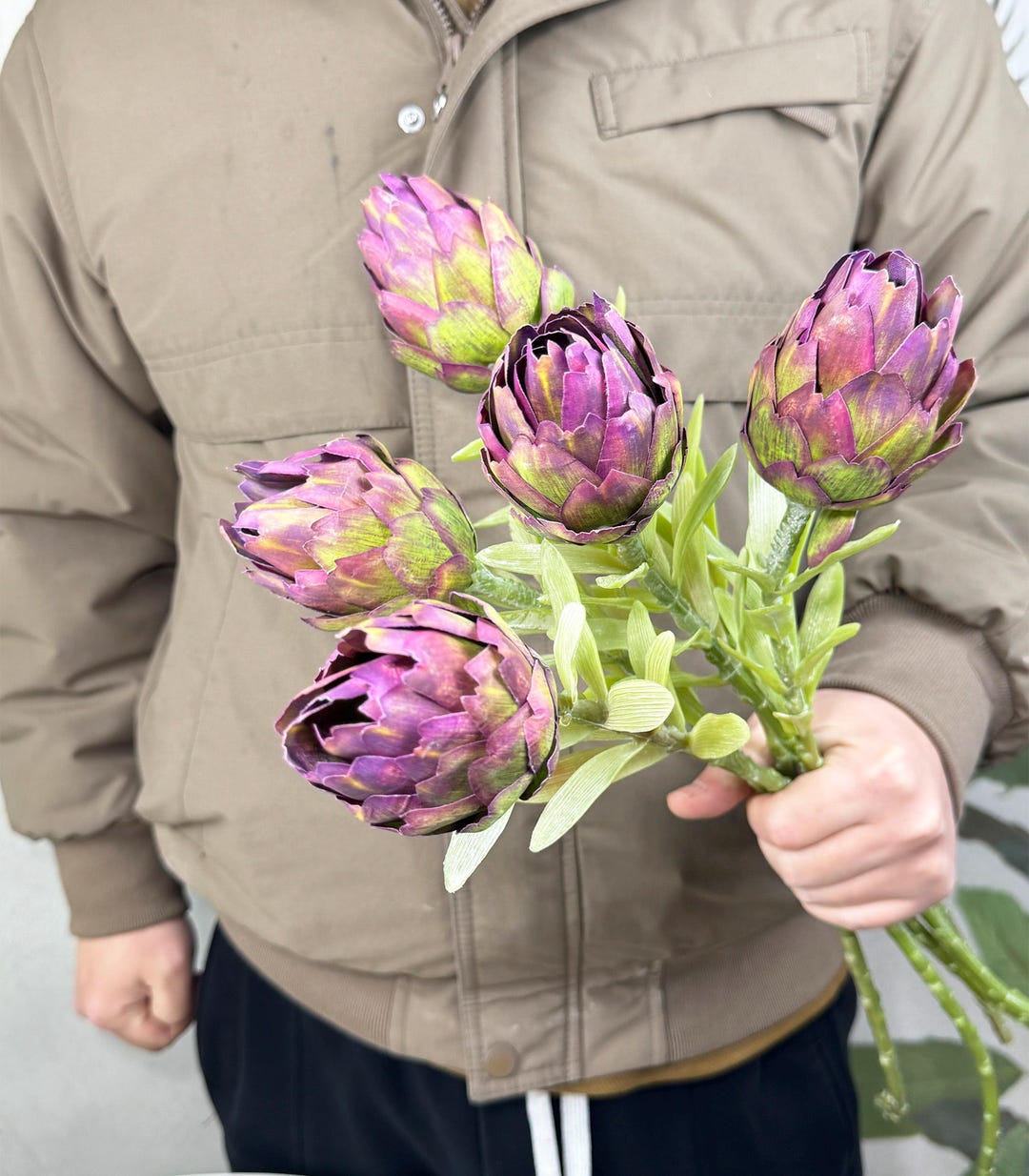2/5 Artificial Small Protea Stems，faux Cynara Branches，vase Filler ...