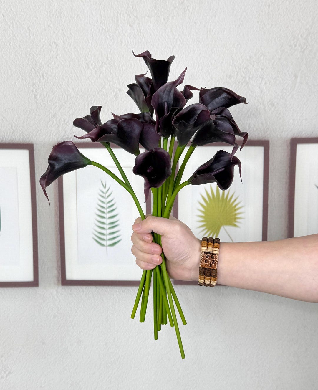 Faux Dark Plum Calla Lily Stem，artificial Calla Lily Flower，flower ...