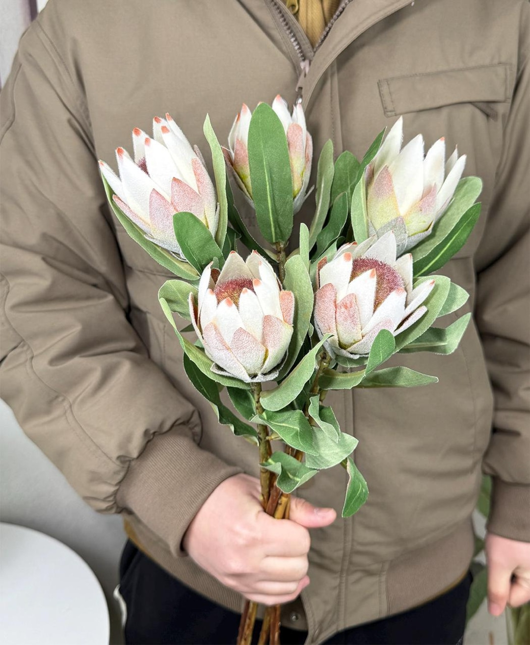 Faux Protea King Stems, Artificial Protea Flower, Flower Arrangement ...