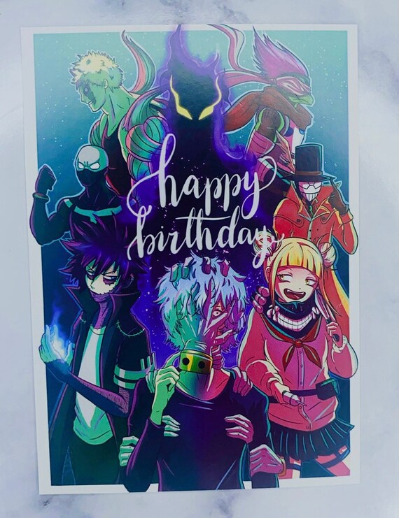 Tarjeta de cumpleaños de BNHA | Etsy