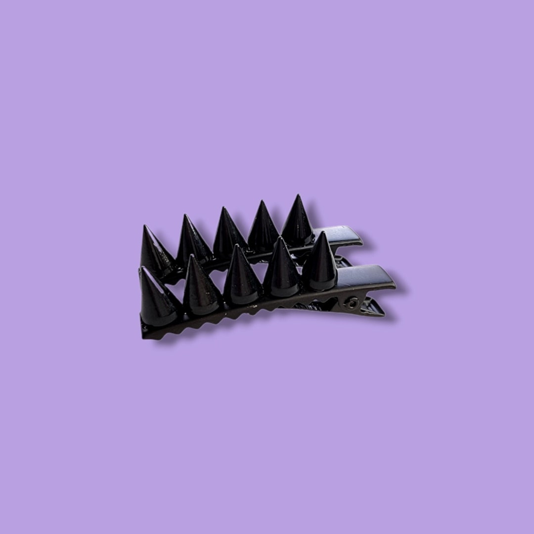 Black Spiked Hair Clips: Gothic Punk Accessories (set of 2) - Etsy