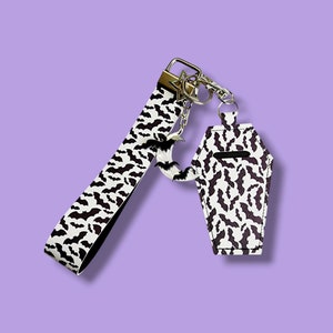 Wristlet and Coffin Shaped Lip Balm Holder Bat Theme Keychain Combo ...