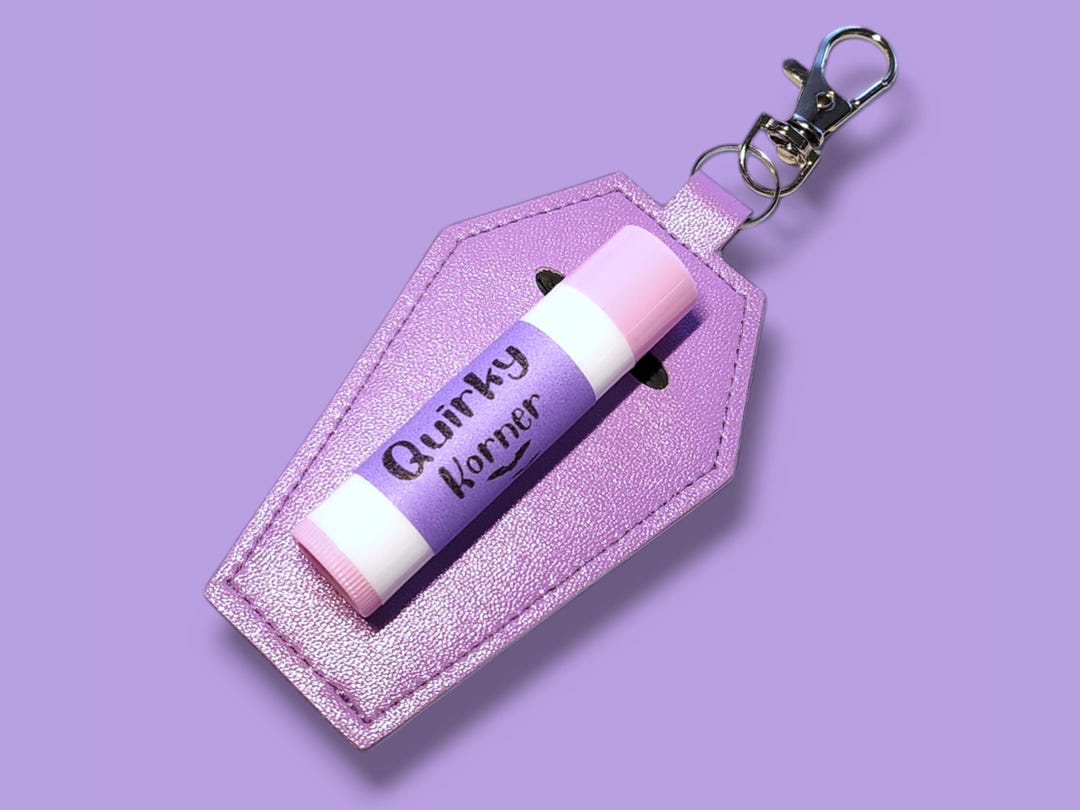Coffin Chapstick Holder Keychain in Pastel Goth Purple - Etsy