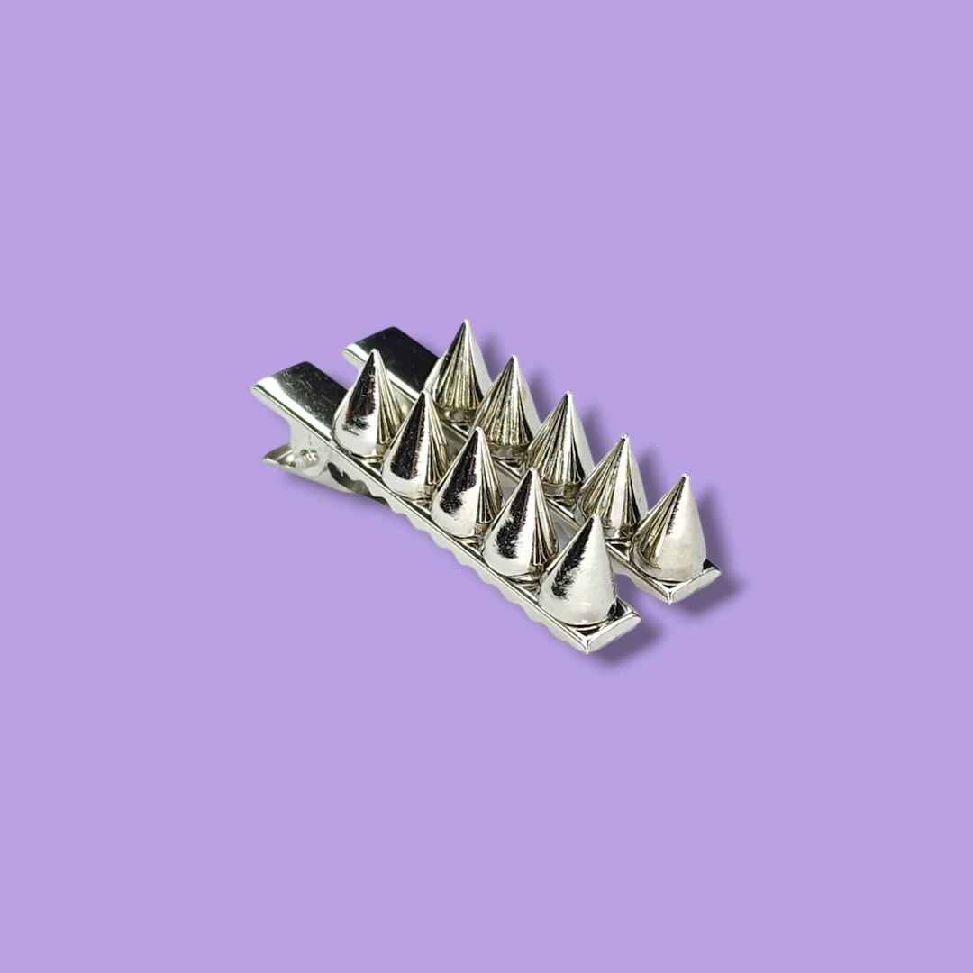 Spiked Hair Clips Set: Silver Gothic Punk Accessories (set of 2) - Etsy