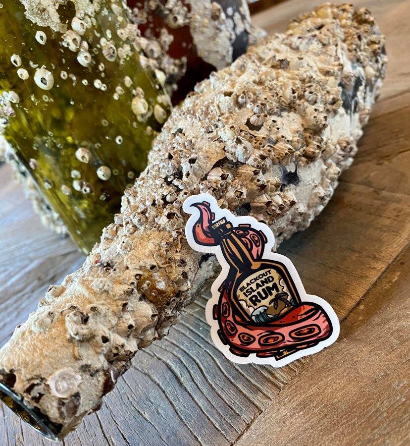 Rum Bottle and Octopus Tentacle Waterproof Sticker *blackout Island ...