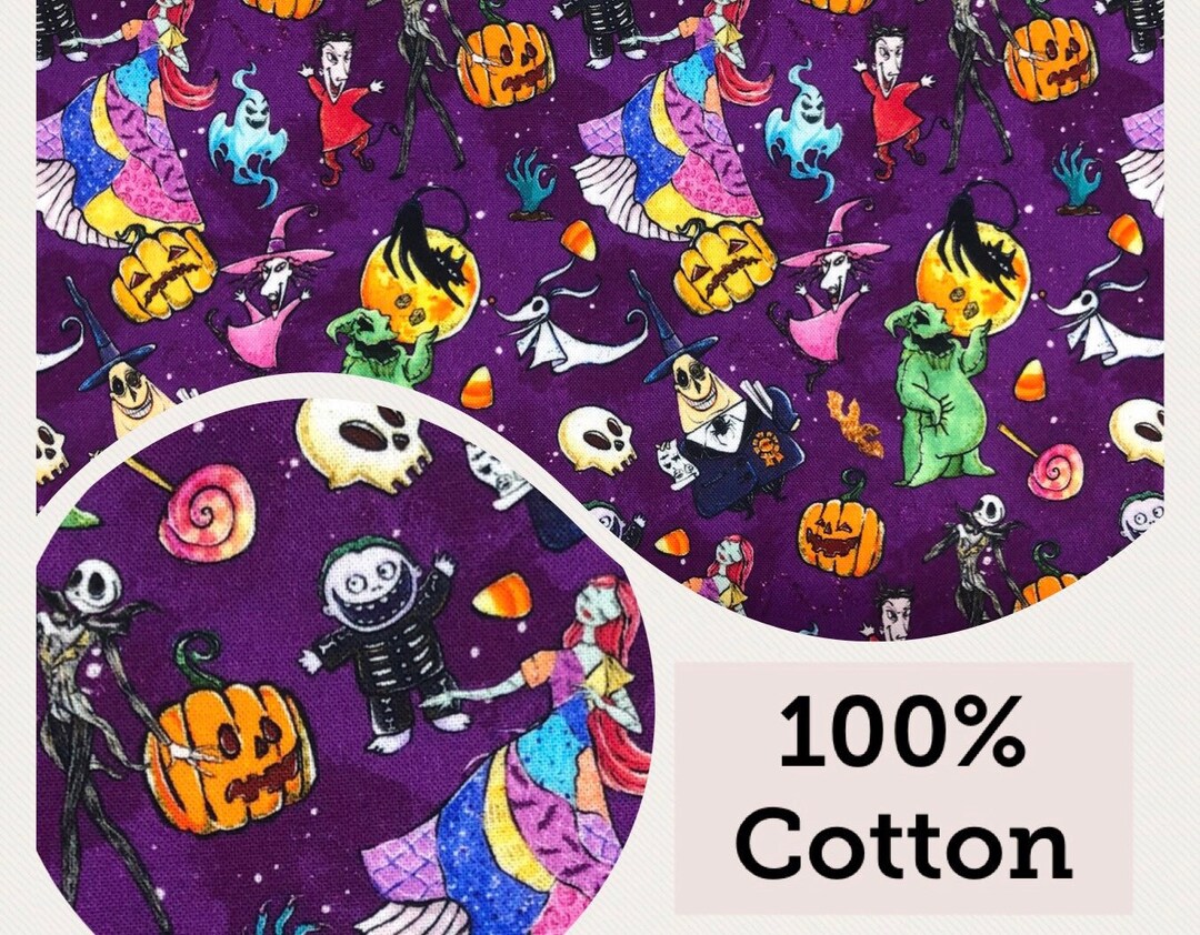 Nightmare Before Christmas Purple Fabric 100% Cotton Fat - Etsy