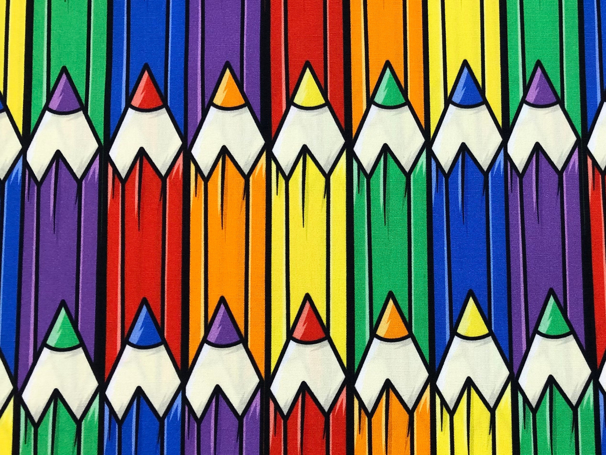 Color Pencil Crayons Primary Rainbow Education Learning | Etsy