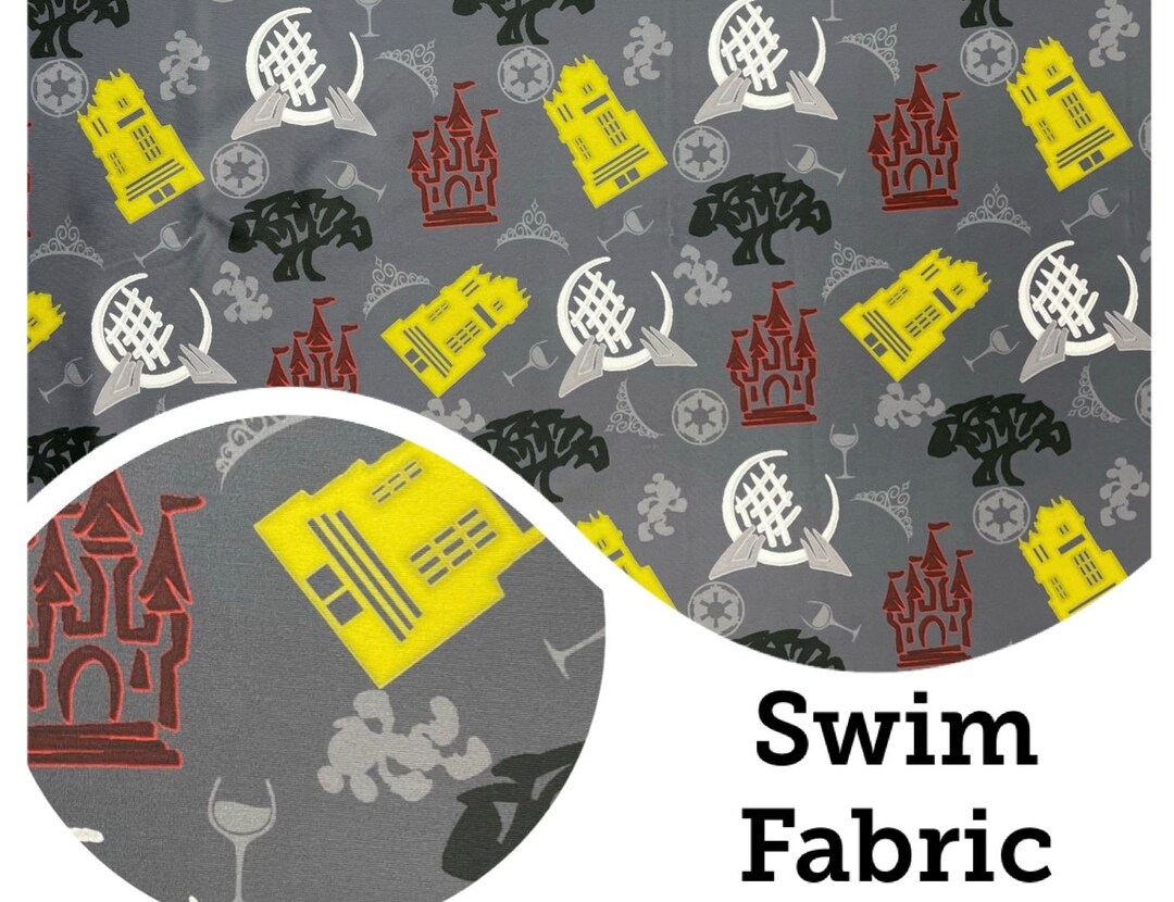 Rundisney Marathon Race Map Parks Grey Background Quality Swim Fabric 4 ...