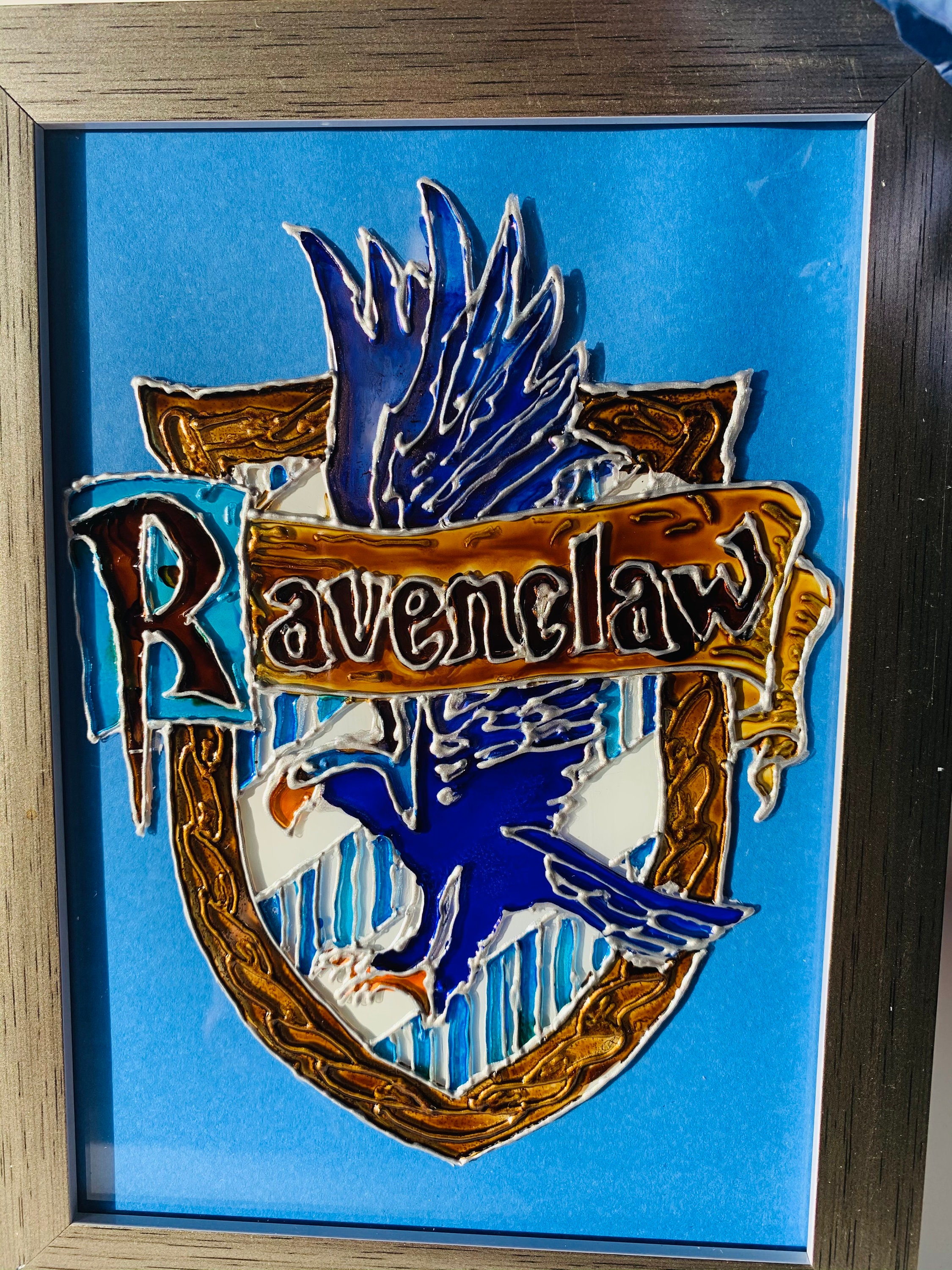 Ravenclaw Crest Hogwarts Glass Painting - Etsy