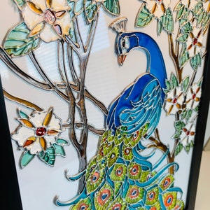 Beautiful Peacock | Glass Painting | Unique Artwork | Unique Gift - Etsy