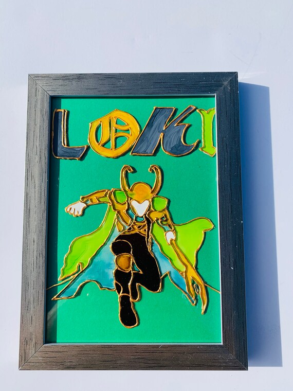 Marvel Loki Glass Painting Textured Art | Etsy